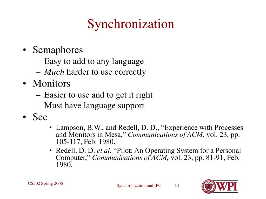 Ppt More On Synchronization Interprocess Communication Ipc