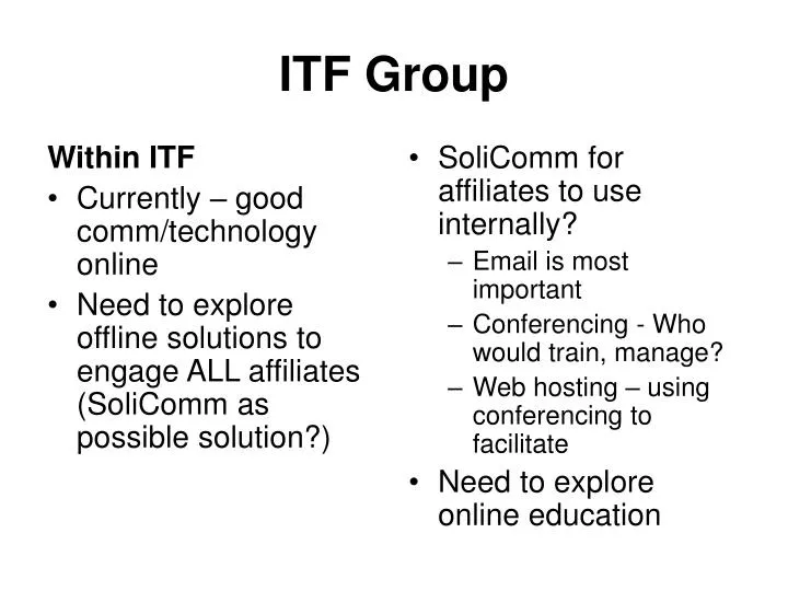 PPT - ITF Group PowerPoint Presentation, free download - ID:6687303
