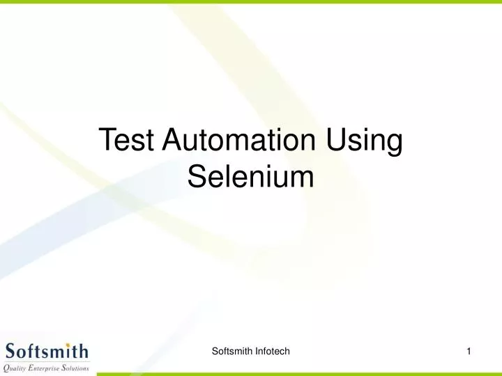 Ppt Test Automation Using Selenium Powerpoint Presentation Free 7710