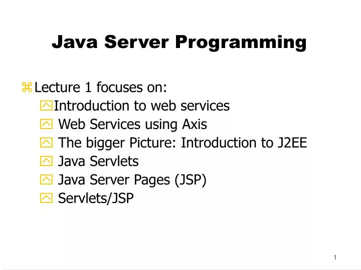 Ppt Java Server Programming Powerpoint Presentation Free Download Id6689028 8798