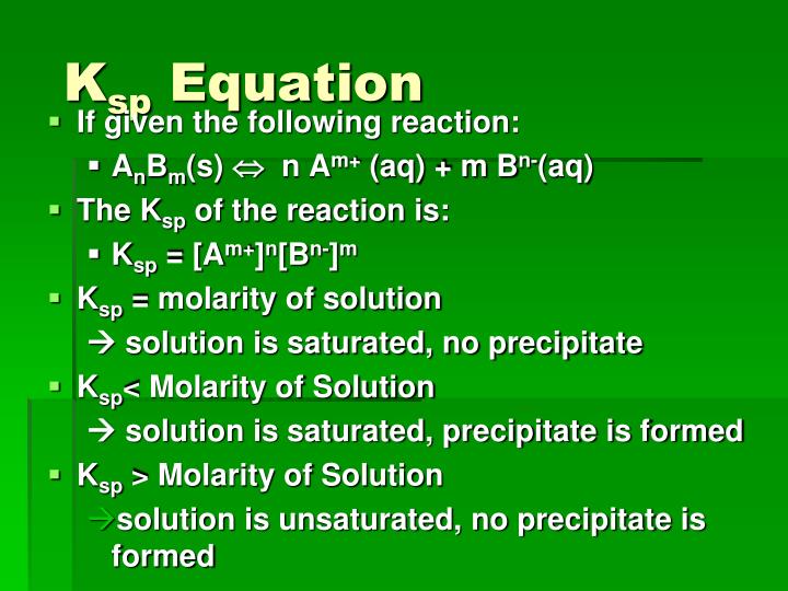 PPT - Determination of the Equilibrium Constant, K sp , for a Chemical ...