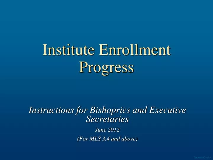 PPT - Institute Enrollment Progress PowerPoint Presentation, free ...