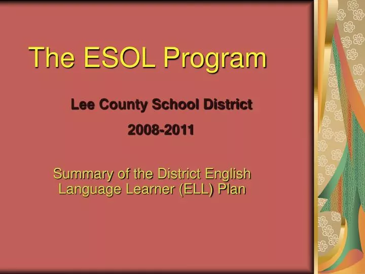 PPT - The ESOL Program PowerPoint Presentation, free download - ID:6690144