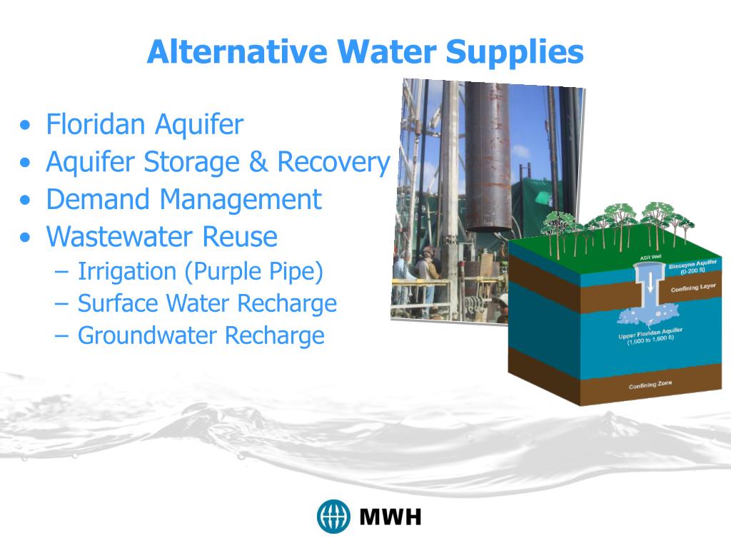PPT - Alternative Water Supplies: Wastewater Reuse by Groundwater ...