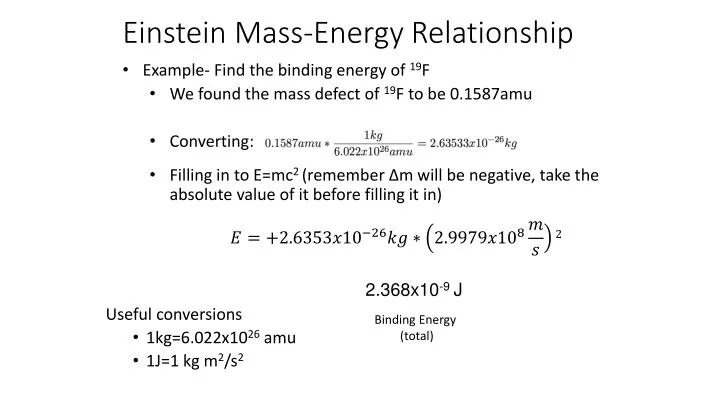 PPT - Einstein Mass-Energy Relationship PowerPoint Presentation, free ...
