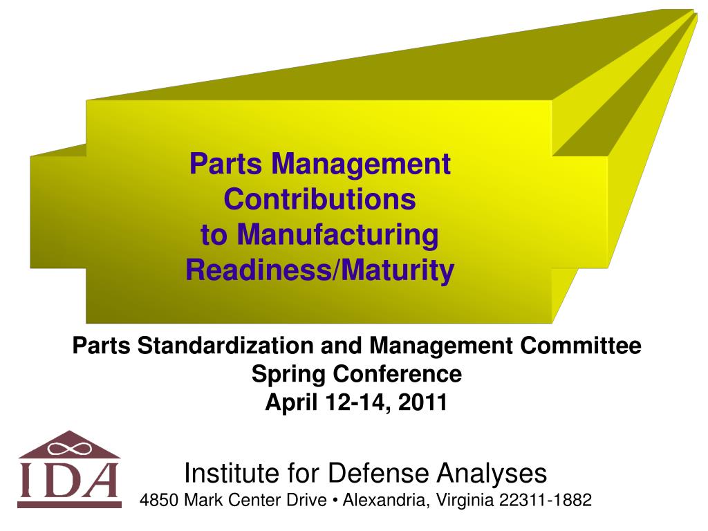 PPT - Parts Management Contributions to Manufacturing Readiness ...