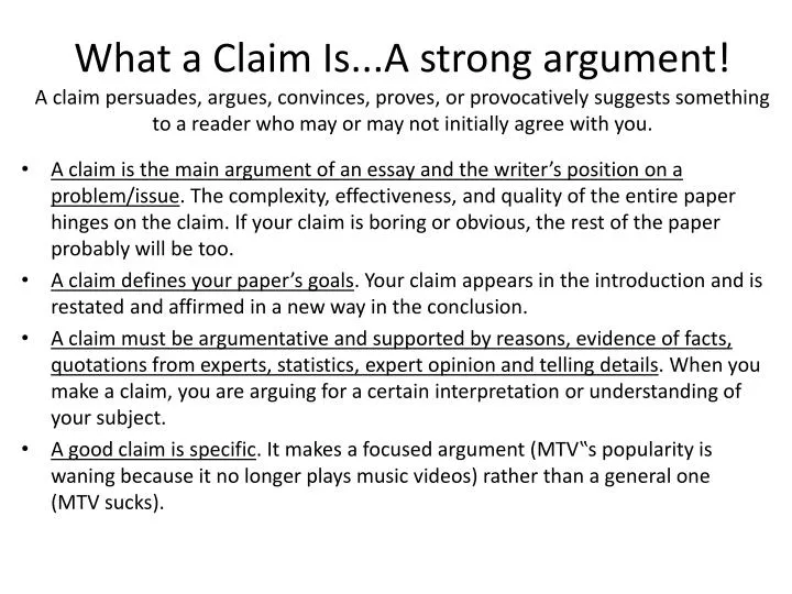 PPT - What are the differences? Opinion vs. Arguable Claim PowerPoint ...
