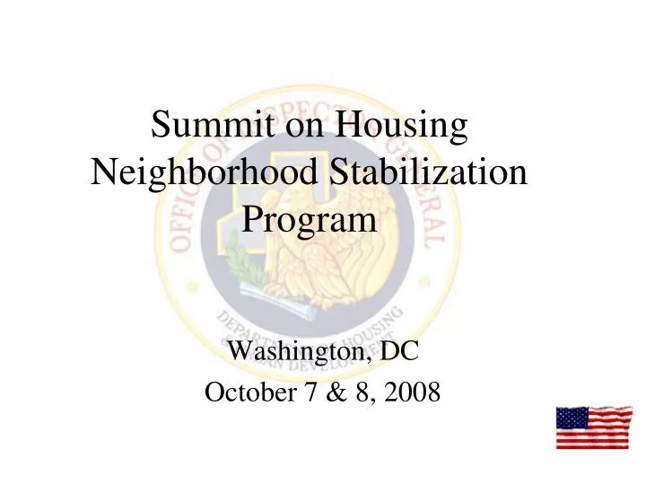 PPT - Summit on Housing Neighborhood Stabilization Program PowerPoint ...