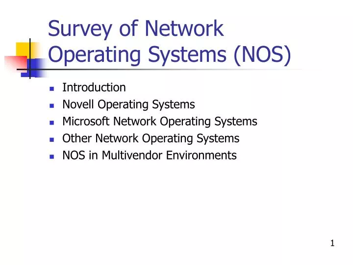 PPT - Survey of Network Operating Systems (NOS) PowerPoint Presentation ...