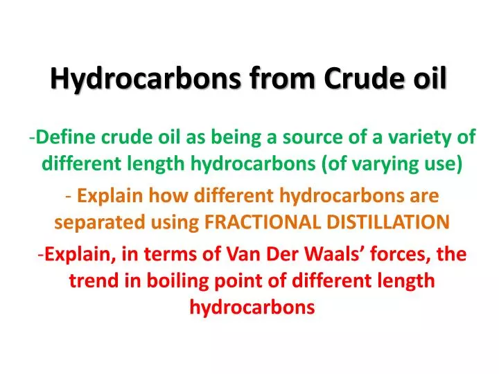 PPT - Hydrocarbons from Crude oil PowerPoint Presentation, free ...