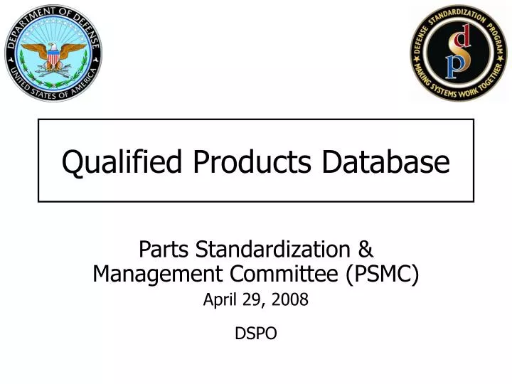 PPT - Qualified Products Database PowerPoint Presentation, free ...