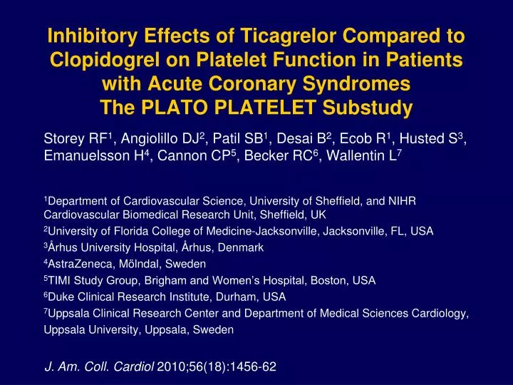 PPT - J. Am. Coll. Cardiol 2010;56(18):1456-62 PowerPoint Presentation ...