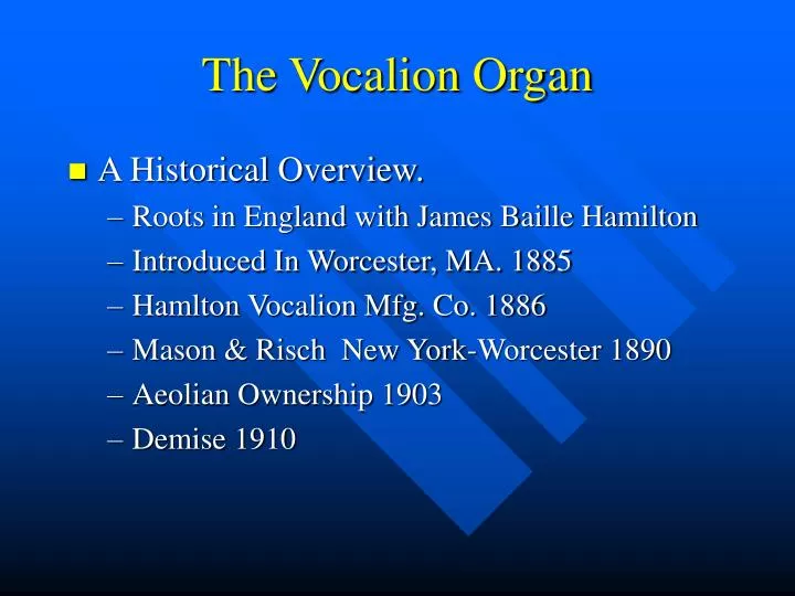 PPT - The Vocalion Organ PowerPoint Presentation, free download - ID ...