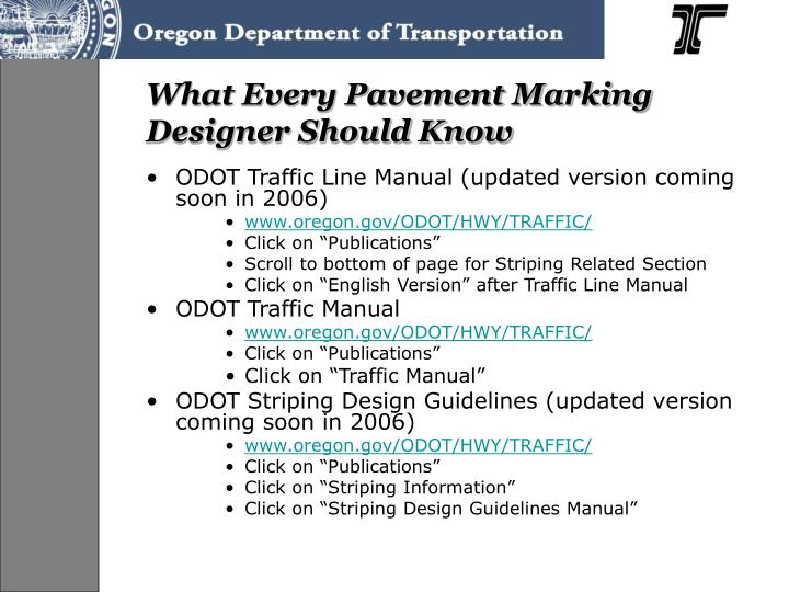 PPT - ODOT Pavement Marking Design PowerPoint Presentation - ID:6694445
