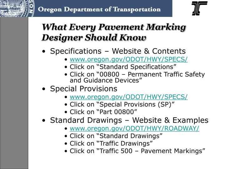 PPT - ODOT Pavement Marking Design PowerPoint Presentation - ID:6694445