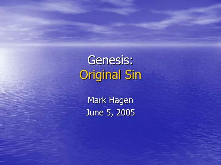 PPT - Genesis: Original Sin PowerPoint Presentation, free download - ID ...
