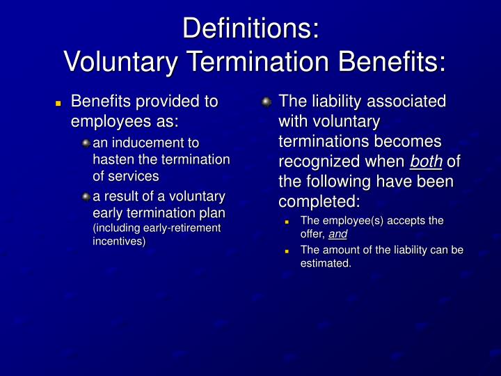 PPT - Voluntary and Involuntary Termination Benefits PowerPoint ...