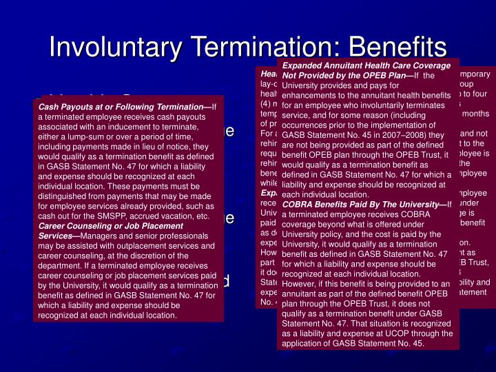 PPT - Voluntary and Involuntary Termination Benefits PowerPoint ...