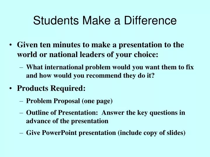 PPT - Students Make a Difference PowerPoint Presentation, free download ...