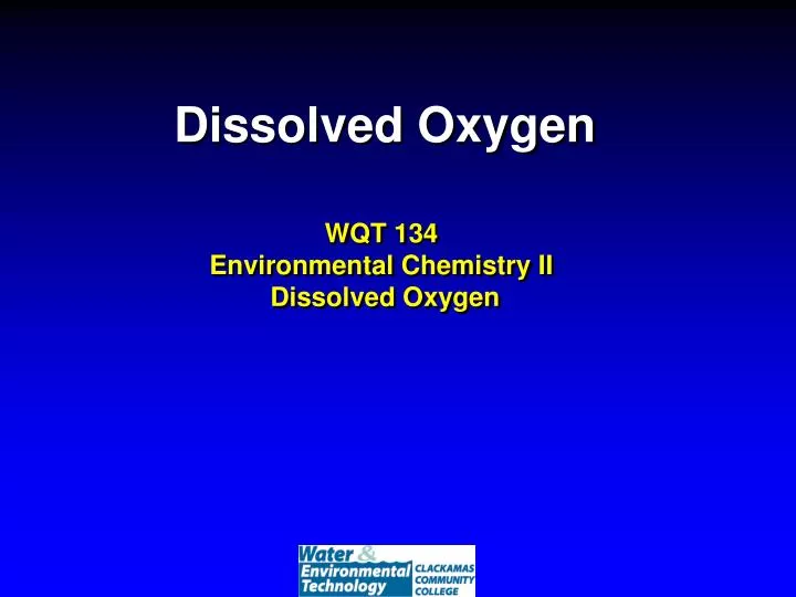 PPT - Dissolved Oxygen PowerPoint Presentation, free download - ID:6696416