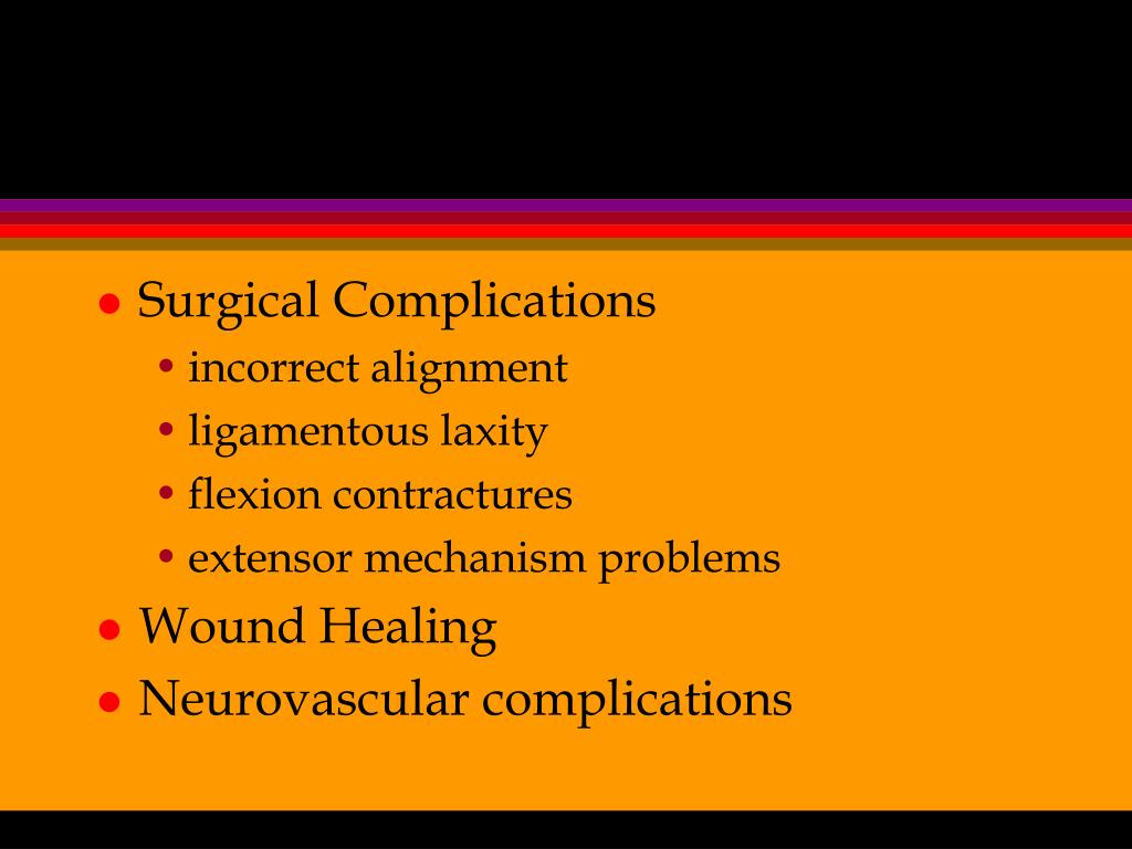Ppt Postoperative Complications Of Total Knee Arthroplasty Powerpoint