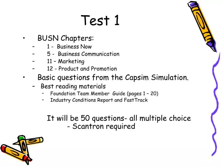 PPT - Test 1 PowerPoint Presentation, free download - ID:6696525