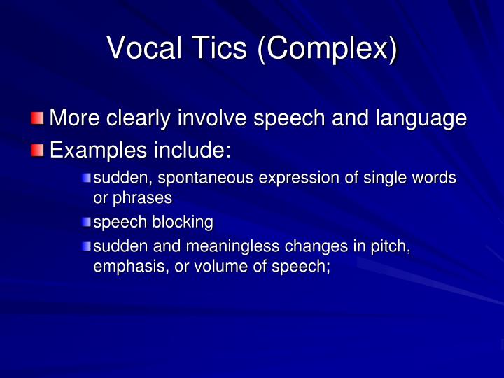 PPT - Tourettes Syndrome and Tic Disorders PowerPoint Presentation - ID ...