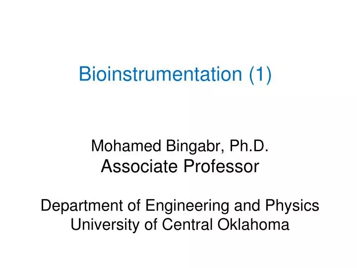 PPT - Bioinstrumentation (1) PowerPoint Presentation, free download ...