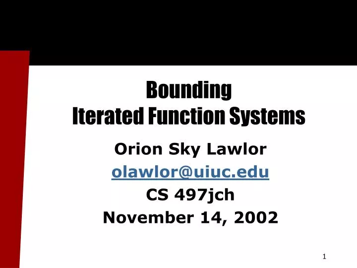 PPT - Bounding Iterated Function Systems PowerPoint Presentation, free download - ID:6697688