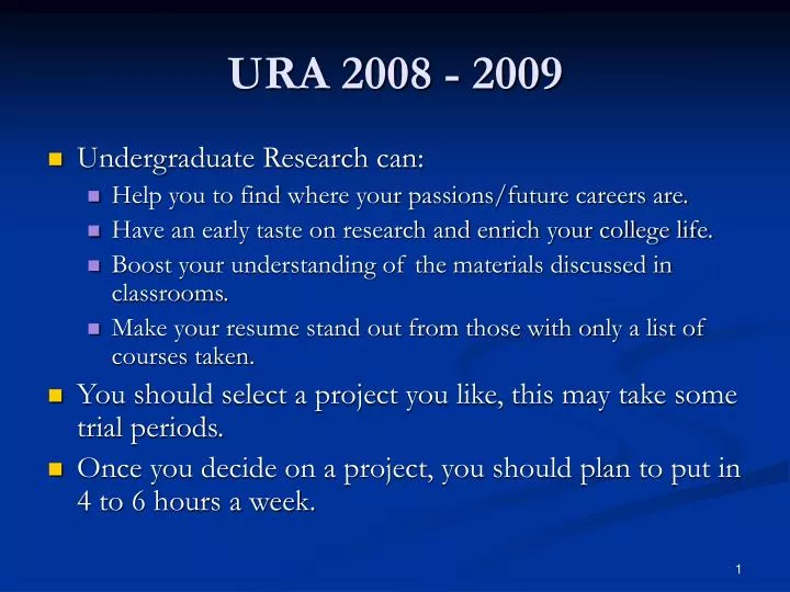 PPT - URA 2008 - 2009 PowerPoint Presentation, free download - ID:6697861