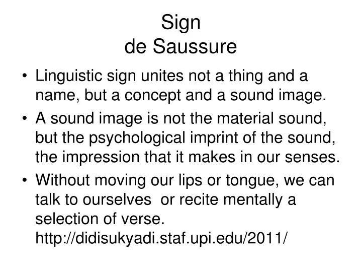 PPT - Sign de Saussure PowerPoint Presentation, free download - ID:6698168