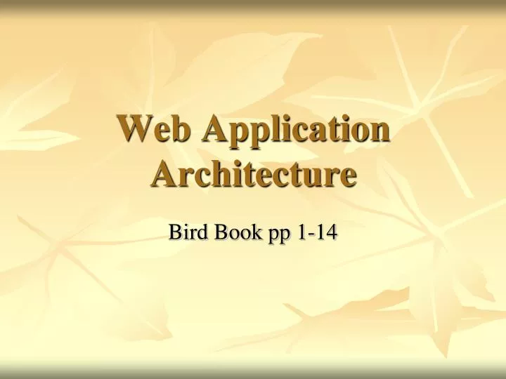 PPT - Web Application Architecture PowerPoint Presentation, free ...