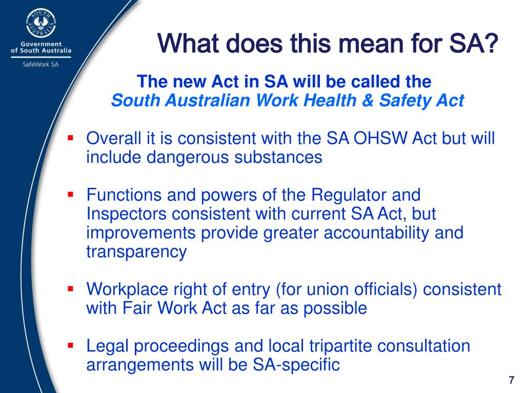 Ppt National Model Ohs Laws And Their Impact In South Australia