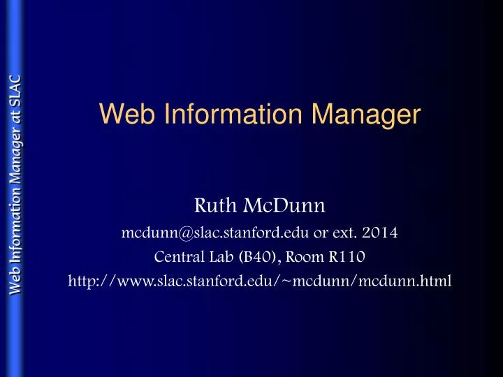 PPT - Web Information Manager PowerPoint Presentation, free download ...