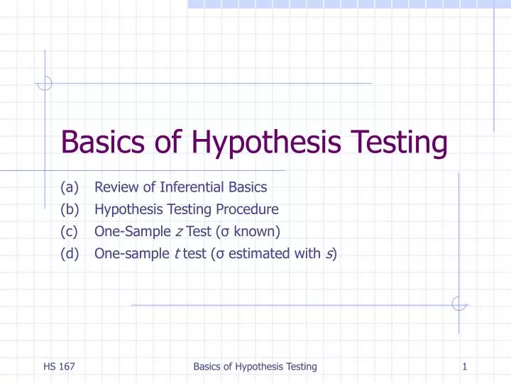 PPT - Basics of Hypothesis Testing PowerPoint Presentation, free ...