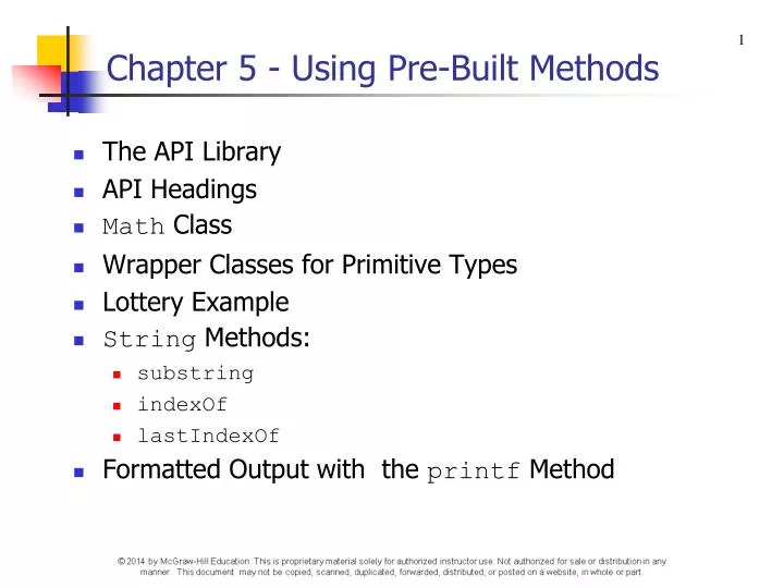 PPT - Chapter 5 - Using Pre-Built Methods PowerPoint Presentation, free ...
