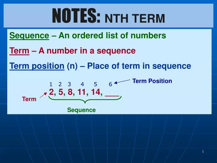 PPT - NOTES: NTH TERM PowerPoint Presentation, free download - ID:6701820