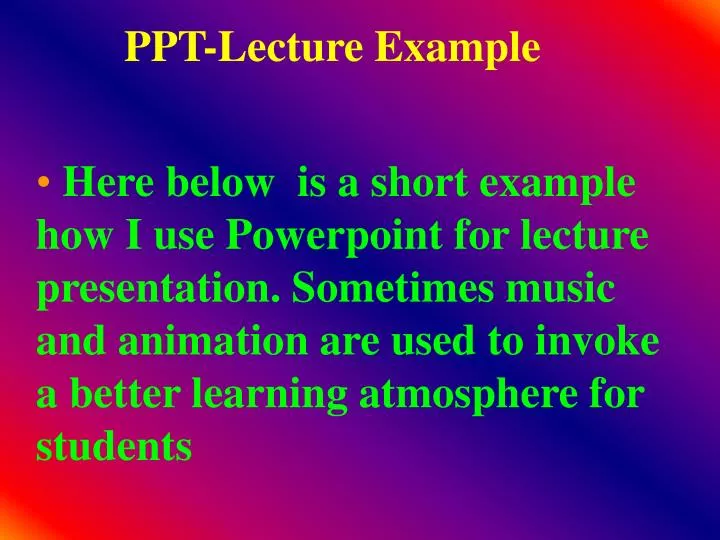 PPT - PPT-Lecture Example PowerPoint Presentation, free download - ID ...