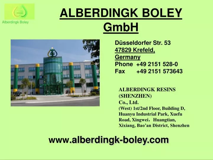 PPT - ALBERDINGK BOLEY GmbH PowerPoint Presentation, free download - ID ...