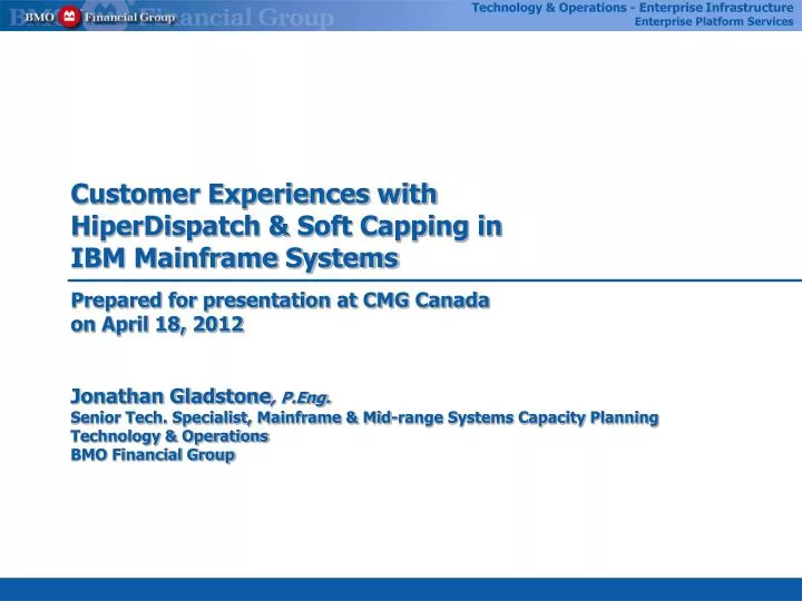 PPT - Customer Experiences with HiperDispatch & Soft Capping in IBM ...