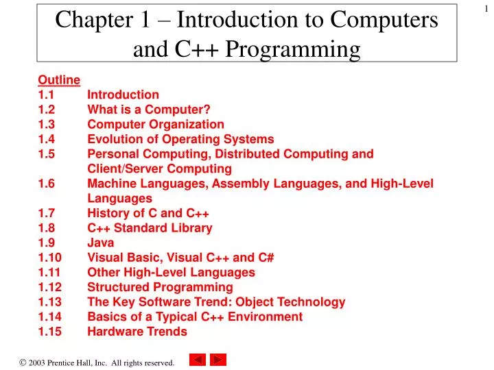 PPT - Chapter 1 – Introduction to Computers and C++ Programming ...