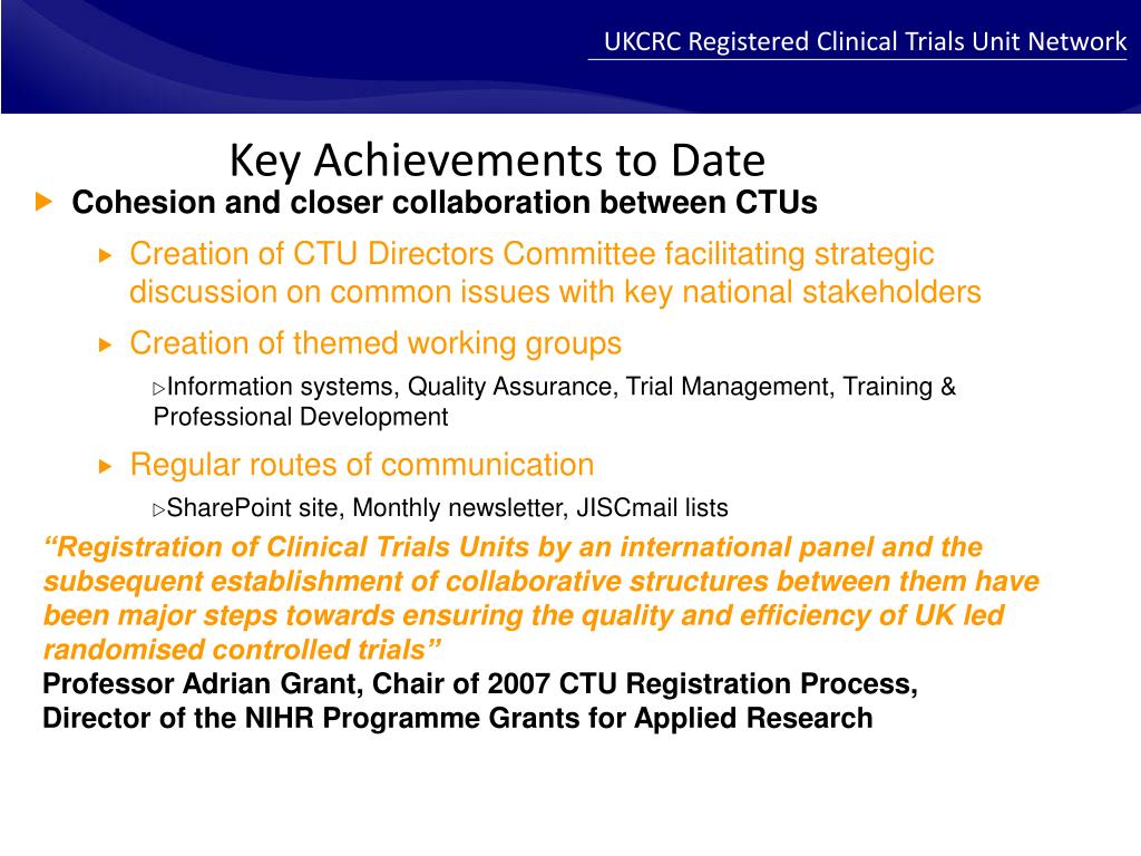 PPT - UKCRC Registered Clinical Trials Unit Network Workshop, January ...
