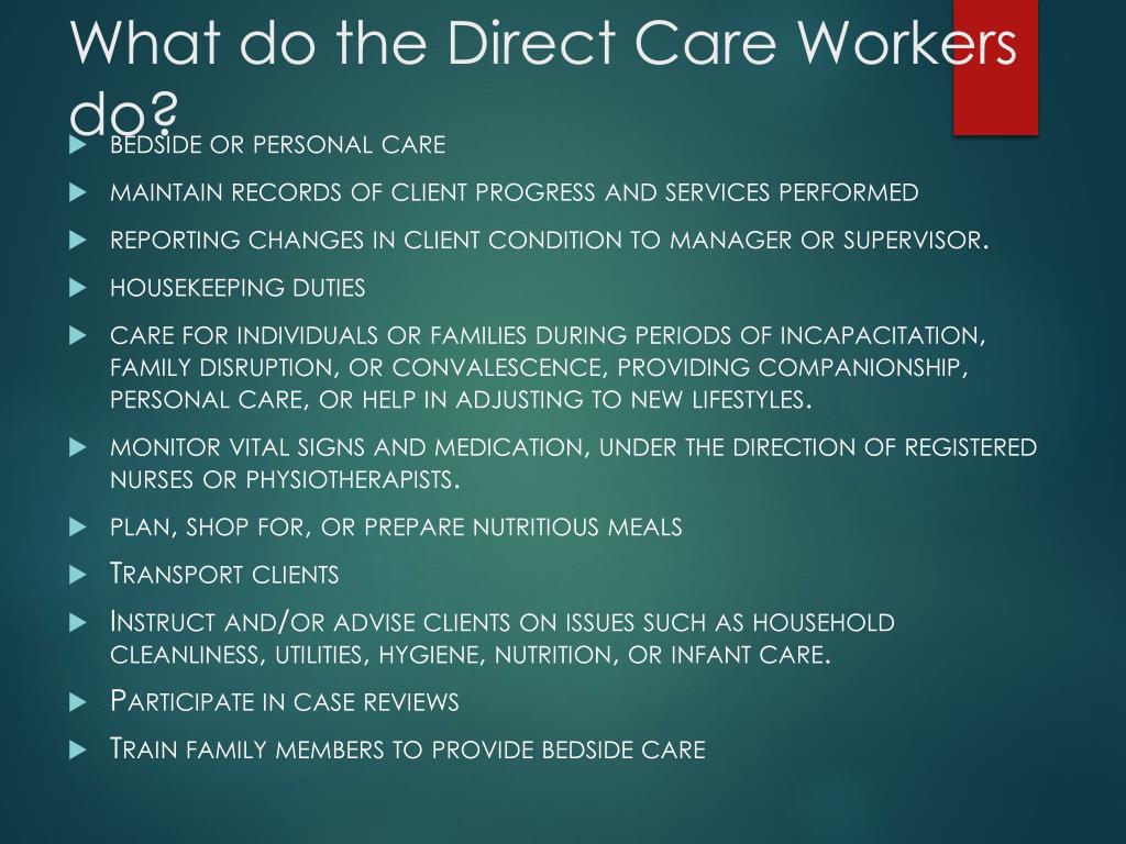 PPT - Direct Care Worker: Meeting the Future Need of Health Care ...