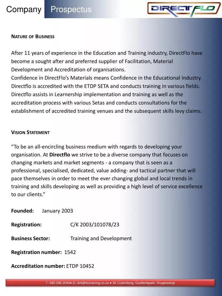 PPT - Company Prospectus PowerPoint Presentation, free download - ID ...