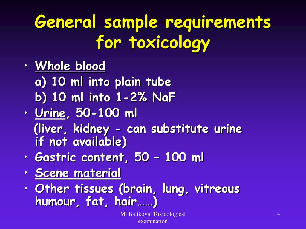 PPT - TOXICOLOGY III. Toxicological examination PowerPoint Presentation ...
