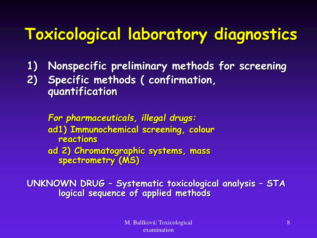 PPT - TOXICOLOGY III. Toxicological examination PowerPoint Presentation ...