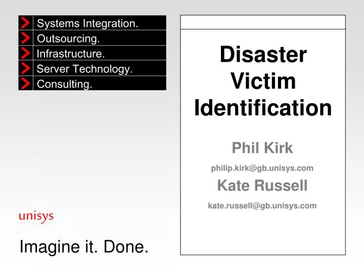 PPT - Disaster Victim Identification PowerPoint Presentation, free ...