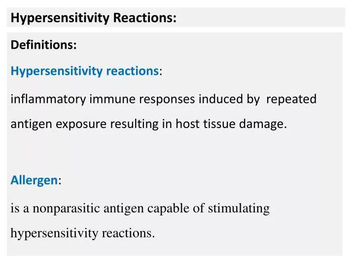 PPT - Hypersensitivity Reactions: PowerPoint Presentation, free ...