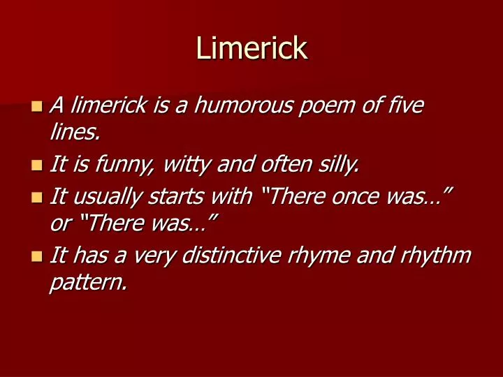 PPT - Limerick PowerPoint Presentation, free download - ID:6708570