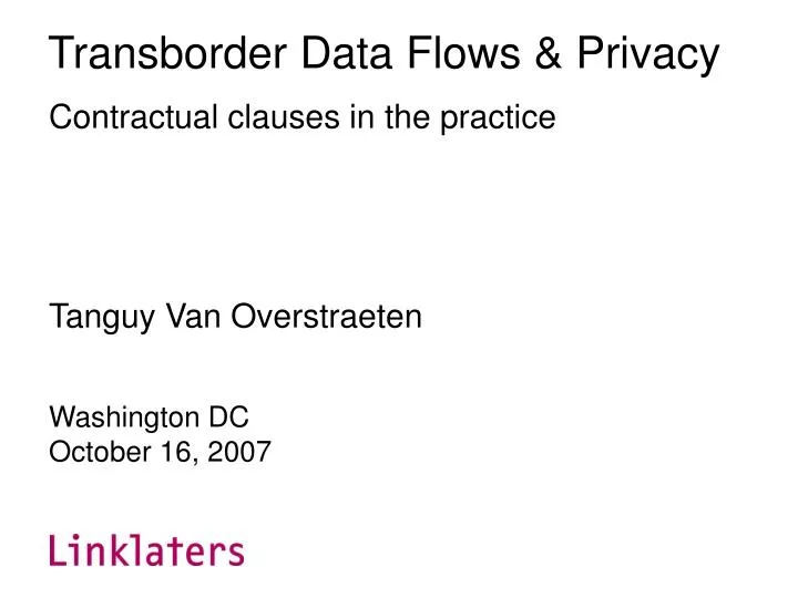 PPT - Transborder Data Flows & Privacy PowerPoint Presentation, free ...